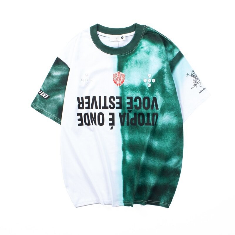 Travis Scott Cactus Jack 绿白拼接足球短袖2号复古小众潮牌短袖