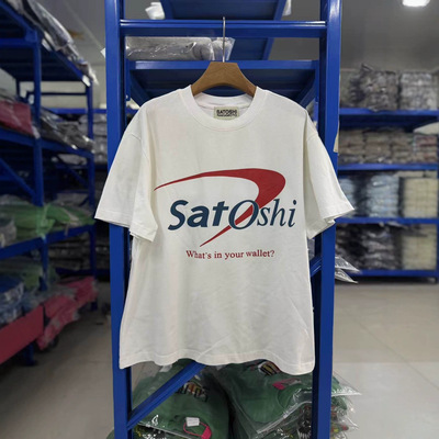 SatoshiNakamoto做旧字母T恤