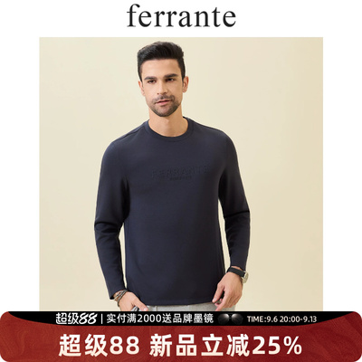 Ferrante/费兰特意式休闲简约印烫LOGO纯色长袖圆领T恤6264-54