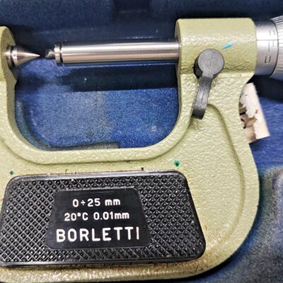 Borletti Precision Point Micrometer (0-25mm) - Calibrated to