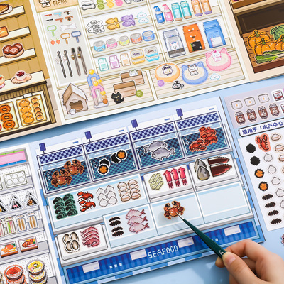 店铺篇码货造景贴纸芯陌像素商店