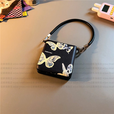 黄蝴蝶适用华为pocket2手机壳purax皮nova三星zflip7 5 6卡p50通vivox flip硬oppofindn3n2女w24荣耀v小米mix