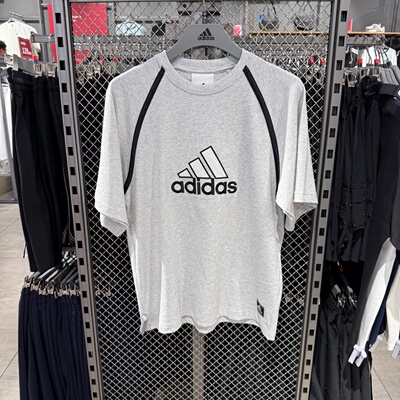 Adidas阿迪达斯三叶草男女夏季新款透气短袖大LOGO半袖T恤 IM7839