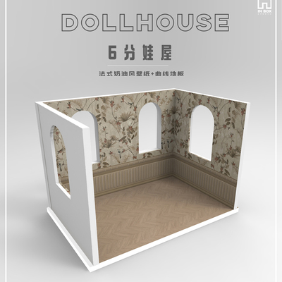 in box｜6分娃屋Dollhouse复古场景blythe微缩场景ob24/22娃屋bjd