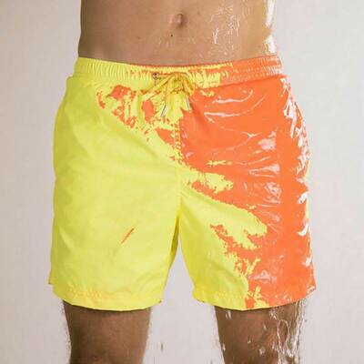 Water temperature color-changing beach pants遇水变色沙滩裤男