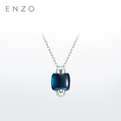 enzo轻奢蓝方糖18K金托帕石吊坠