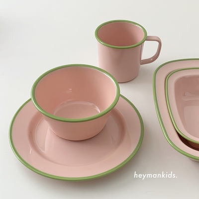 heymankids｜韩国awaken超美芭乐色餐具酸奶碗马克杯餐盘密胺耐摔