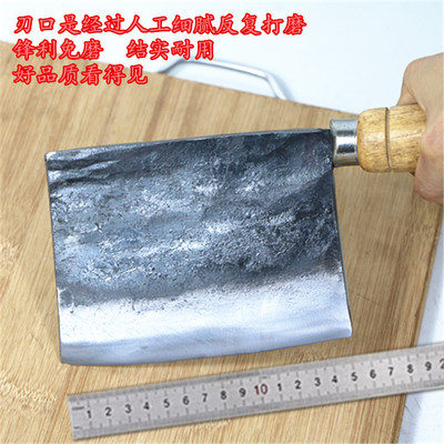 商用锋利弹簧钢纯手工锻打砍骨刀斩骨刀切片刀杀鱼刀木柄家用菜刀