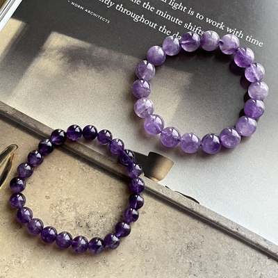 天然水润紫水晶手工串珠手链