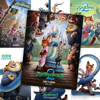 60张疯狂动物城2海报墙贴卡通动漫周边高清壁纸房间寝室墙面装饰