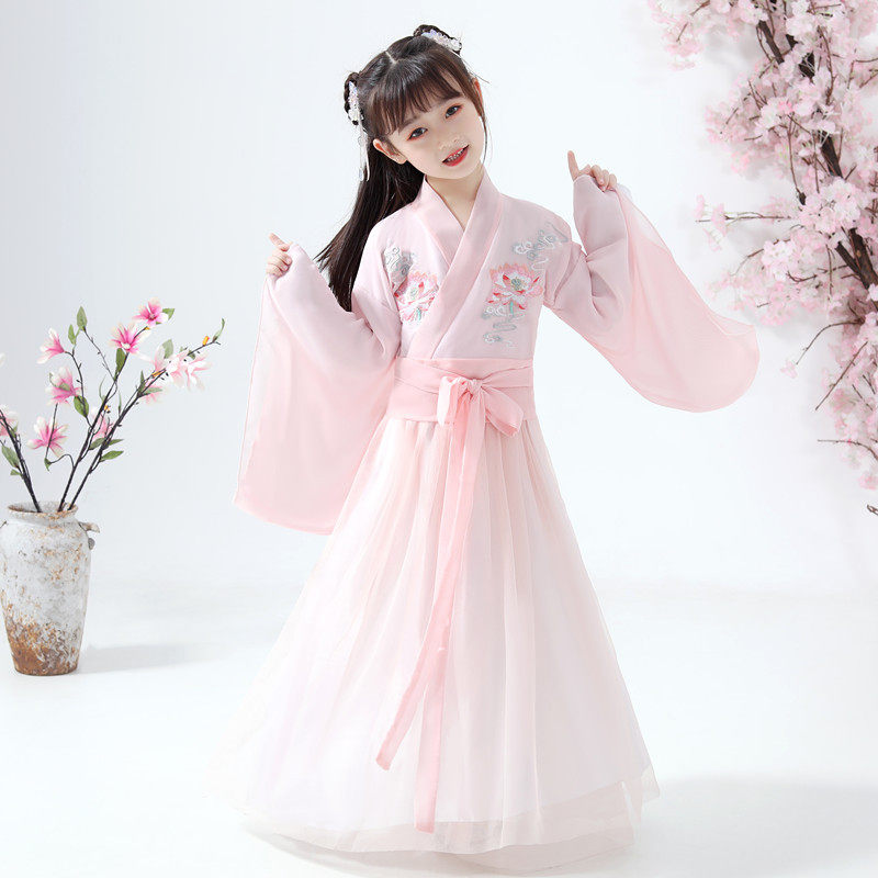 出租女童汉服中国风童装儿童古装女超仙古风小女孩连衣裙