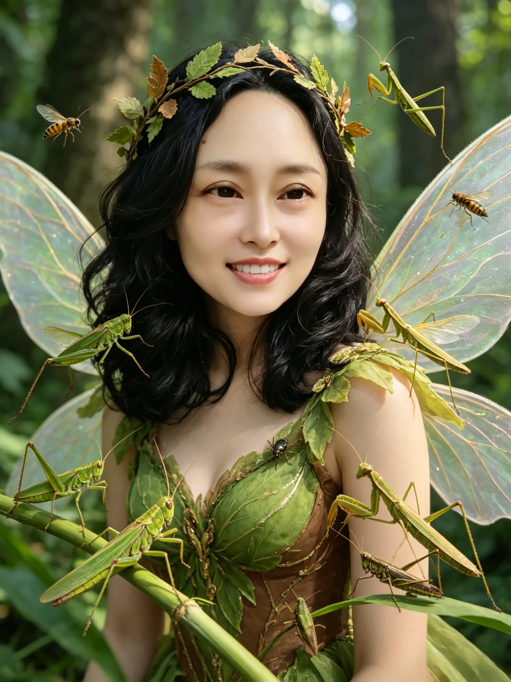 特色鸣虫爬宠随机组合装共十只 纺织娘蝈蝈蟋蟀螽斯昆虫,包邮