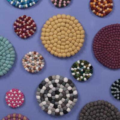 羊毛杯垫手工进口轻奢高级感