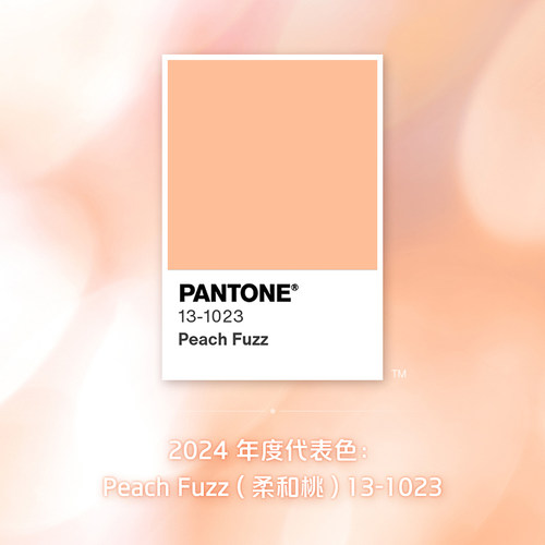 [Pantone潘通2024年度代表色大型 - TPG纸版色卡,，13-1023，Peach，Fuzz柔和桃服装，家居，+室内装潢纸版色卡]- 轻舟网
