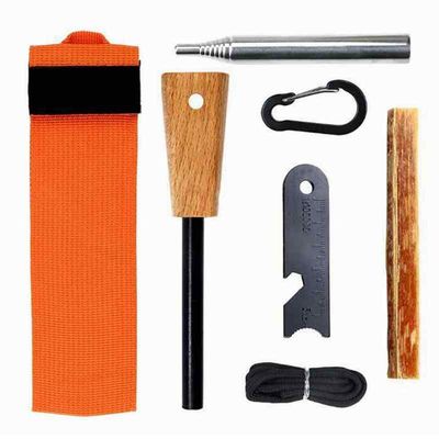 野营生火套装吹火筒松明打火石野炊生火工具户外EDC便捷套装