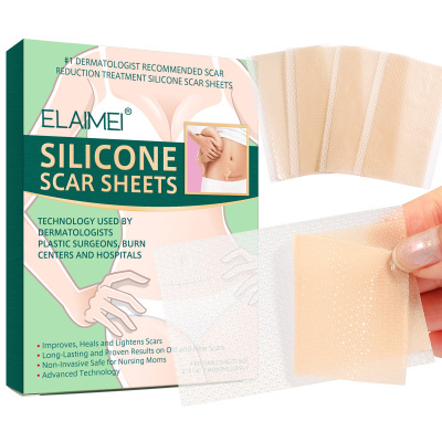3pcs ELAIMEI SILICONE SCAR SHEETS 疤痕贴自粘性疤痕贴妊娠纹剖
