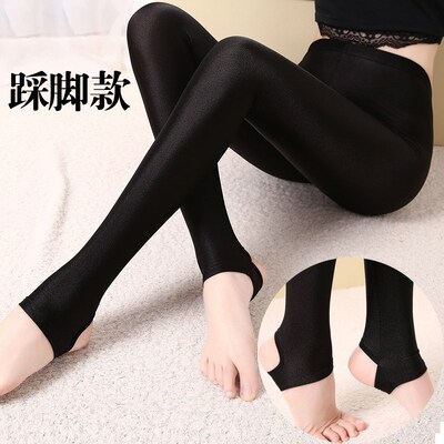 Thin leggings summer black foot tights plus-size middle aged