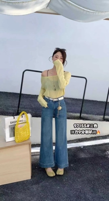 2026春夏季新款韩版宽松显瘦高腰弹力九分喇叭裤女百搭牛仔裤潮