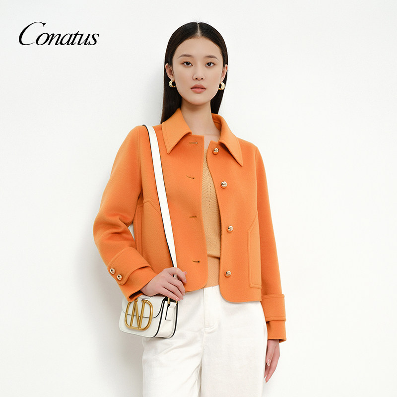 CONATUS/珂尼蒂思绵羊毛短款大衣年春季新款显白减龄外套女