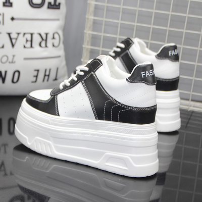 内增高14cm小白鞋女春季新款运动休闲鞋小个子厚底10cm松糕底板鞋