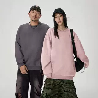 10/27W品牌！ NMAX潮牌男秋冬新款美式罗纹领仿麂皮绒情侣卫衣994