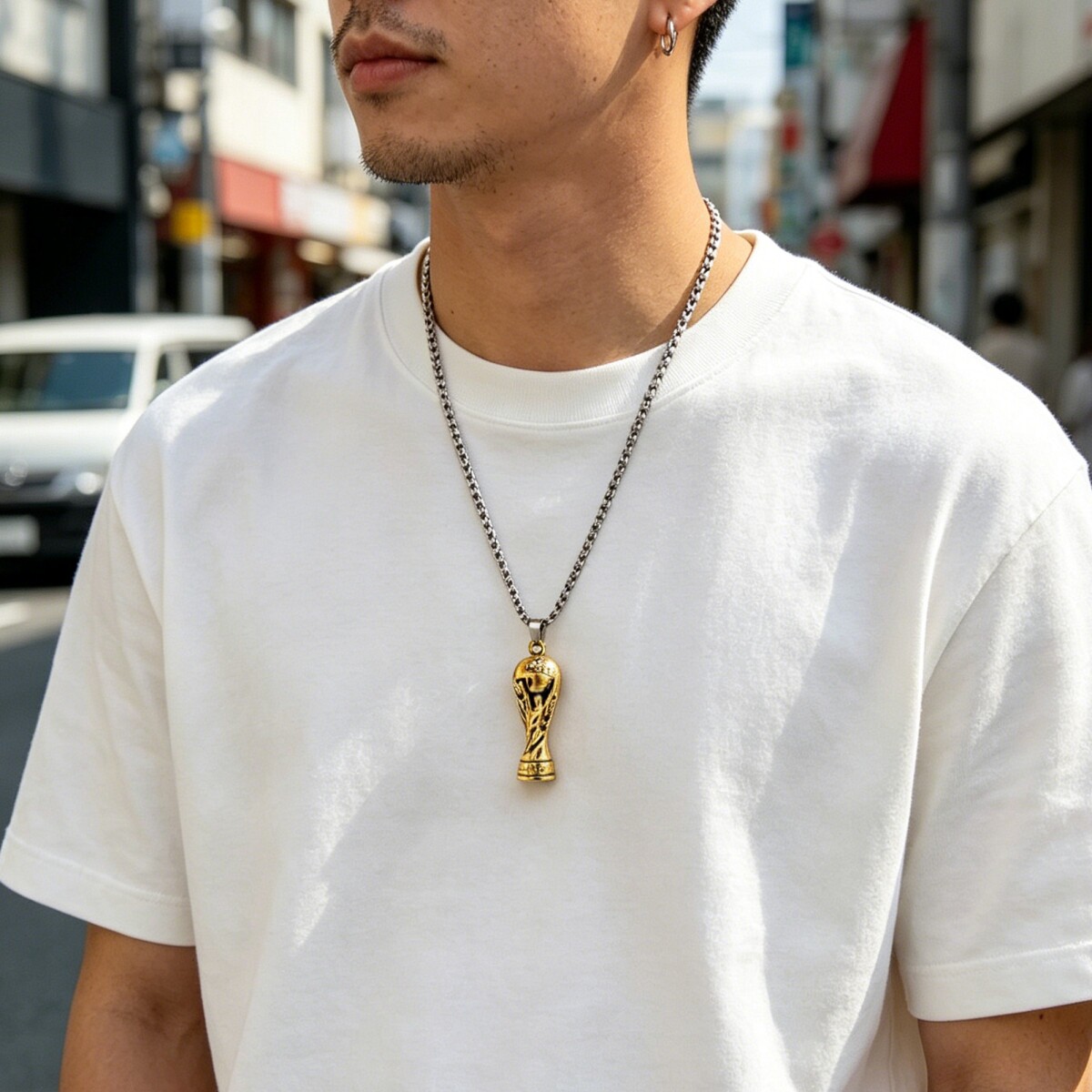 大力神杯项链男生潮牌个性运动风吊坠足球球迷纪念款世界杯周边