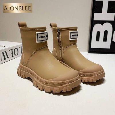 儿童皮靴女童真皮马丁靴2025秋冬季新款男童防水短靴HKHK潮牌短靴