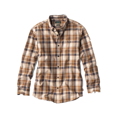 Orvis 男长袖格子衬衫休闲纯棉衬衫扣领尖领百搭英伦时尚2CZP8153