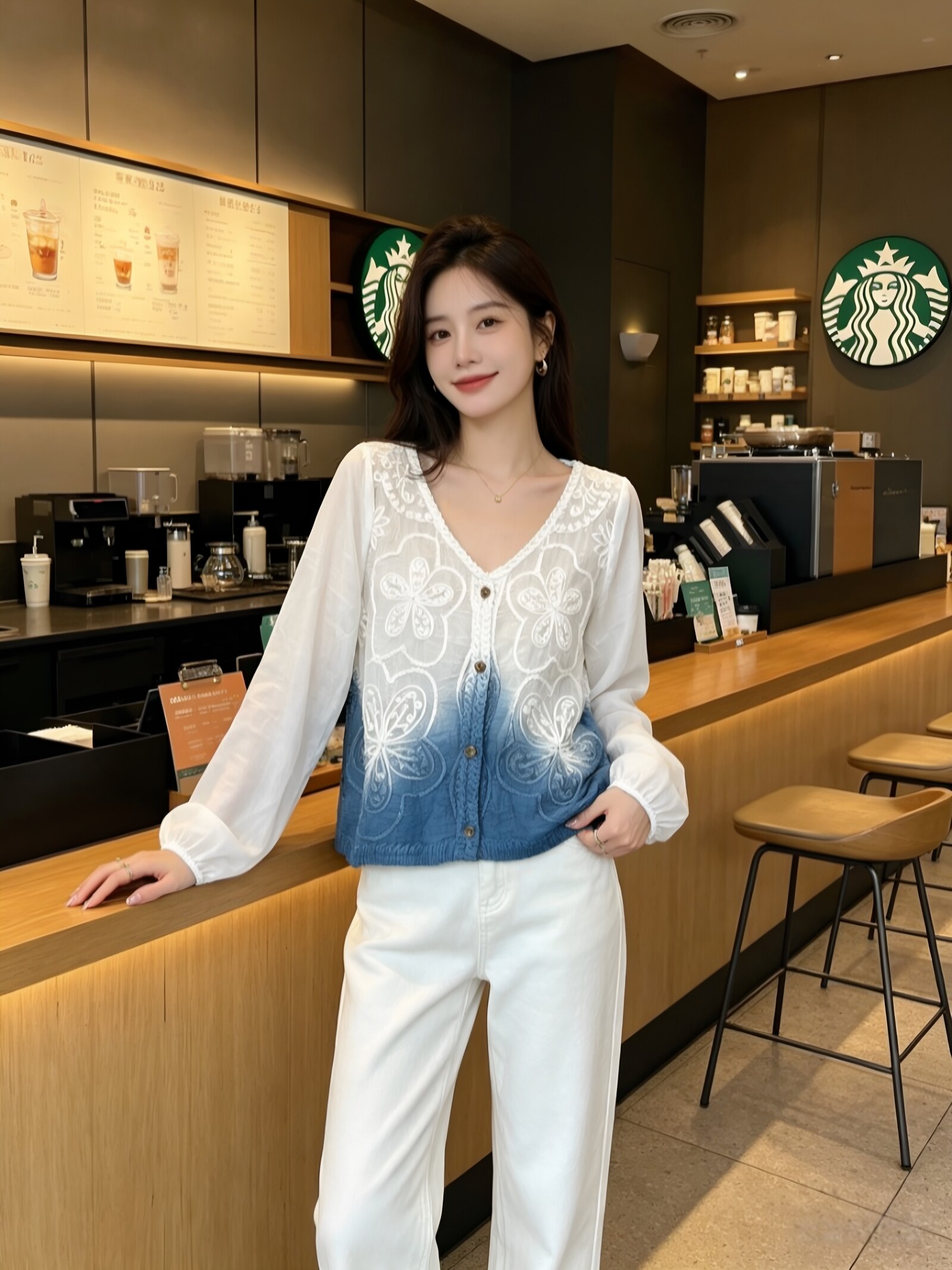 扎染外搭薄款长袖开衫2026夏季百搭雪纺防晒衣女罩衫上衣短款外套