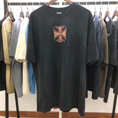 West Coast Choppers新款春夏西海岸摩托车SPARK水洗复古T恤短袖