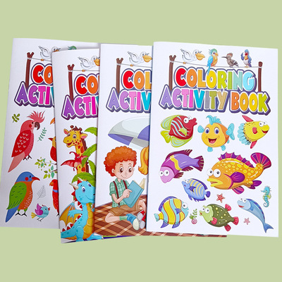 coloring activity book卡通填色本幼儿童启蒙益智涂鸦绘画简笔画