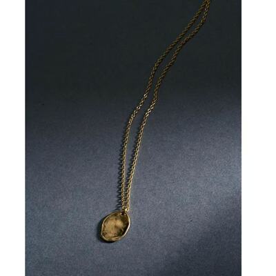 日本noguchi手工素金吊坠长项链