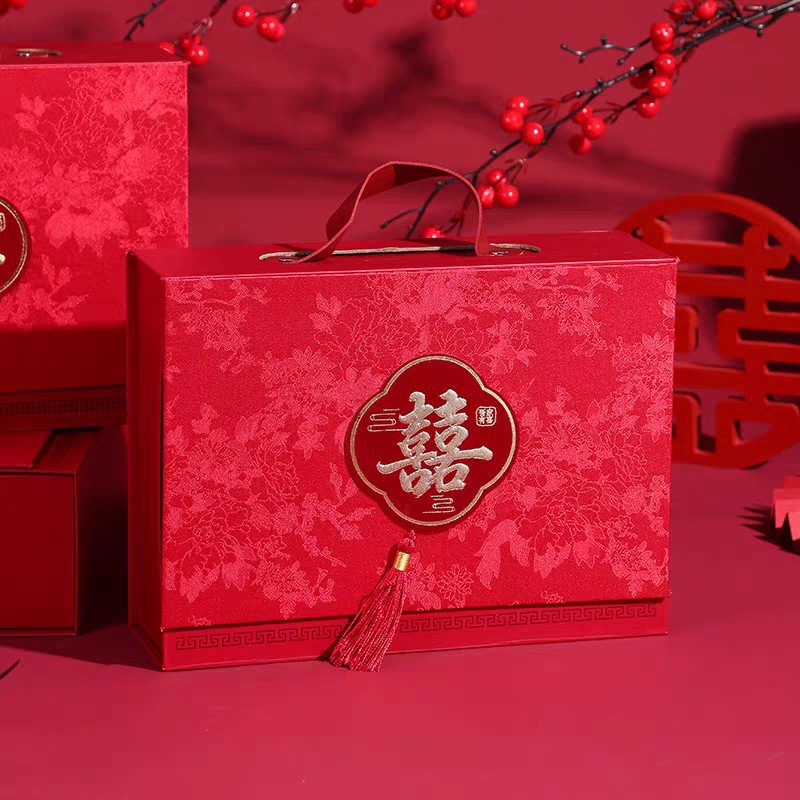 跨境婚礼喜糖盒结婚伴手礼盒子糖果袋创意订婚中式空盒包装礼热销