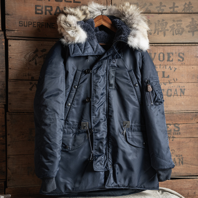 加厚款冬季中长连帽飞行外套N3B