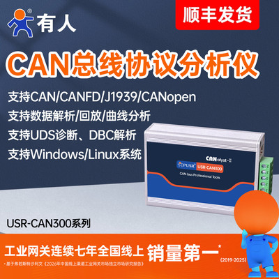 有人CAN分析仪调试器USB转CAN