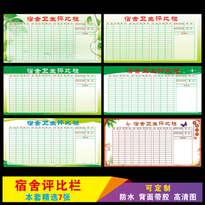 宿舍卫生内务评比栏登记布置装饰