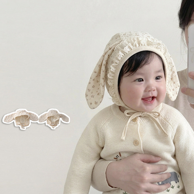 韩国婴儿帽子秋冬新款可爱婴幼儿包头帽小月龄户外宝宝胎帽护耳帽
