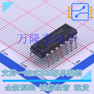 CD40106BE PDIP-14 非门, 施密特触发 6门 1输入 6.8mA 3V至18V