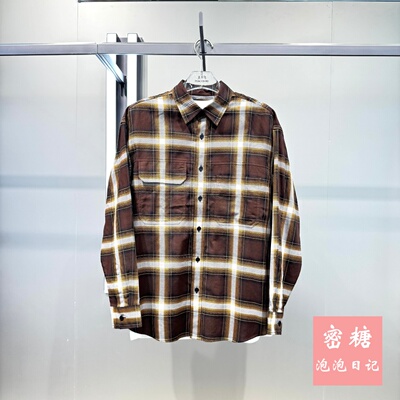 B2CHF3224H5 太平鸟男装2025年秋季新款复古格子衬衫宽松休闲百搭