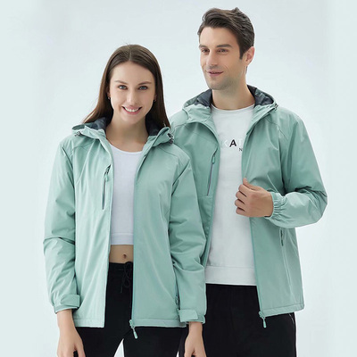 单层加绒冲锋衣登山服定制印LOGO