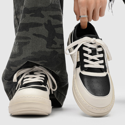 2026年春季真皮男鞋厚底低帮ro高街潮鞋运动休闲板鞋叠穿增高男鞋