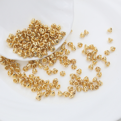 18K保色纯铜4*5mm缠枝珠托小帽子diy古风发簪步摇发饰材料配件