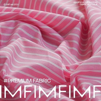 CO57%MD43%粉白条纹夏款面料