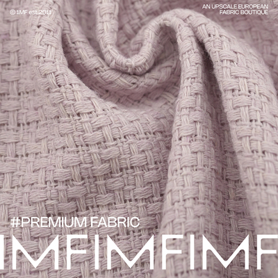 意大利进口 浅粉粗织布料 小香风外套马甲服装 面料145CM 477G/M