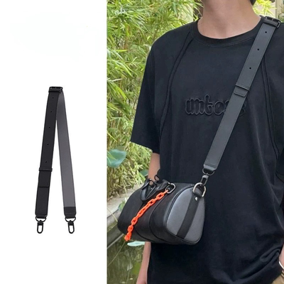 牛皮宽肩带替换调节单肩斜跨包带替换适用于老花keepall25黑武士