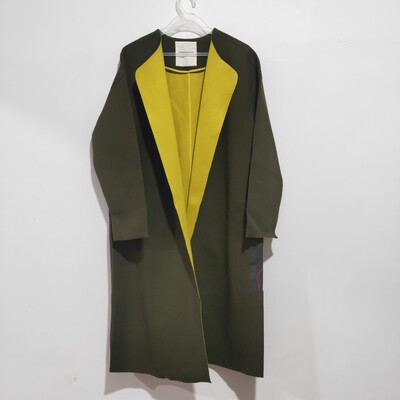 达1衣岩秋冬绵羊毛烫画中长毛呢外套S3DDY1201静夜有所思之二2369