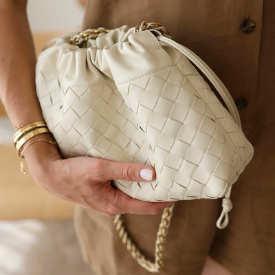 简约链条版真皮编织Dustbag云朵