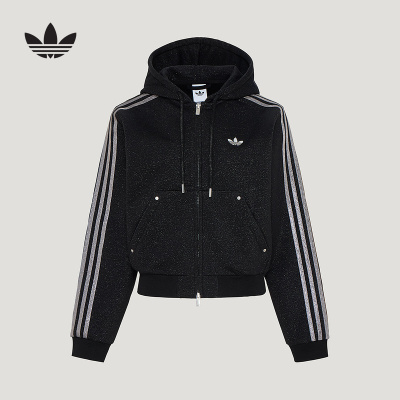 胜道官方 | adidas阿迪达斯三叶草夹克冬女闪闪连帽外套 KX4911
