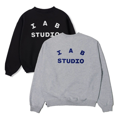 IAB STUDIO Korea加绒秋冬男女款潮牌套头长袖T恤圆领卫衣
