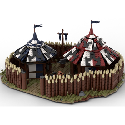 MOC雇佣兵营大型巨型房子形建筑形高颜值高难度拼图组装成人积木